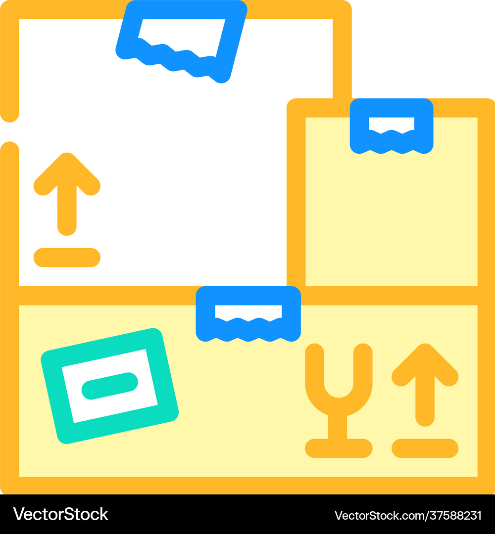 Carton boxes wholesale color icon Royalty Free Vector Image