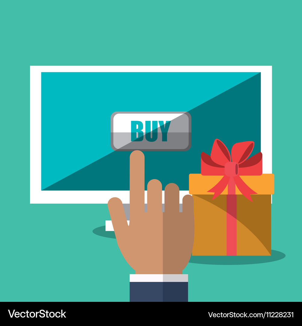 Computer and shopping online design Royalty Free Vector