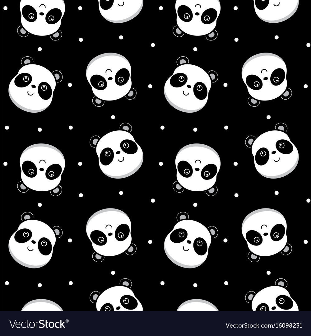 Cute Panda Seamless Pattern Royalty Free Vector Image
