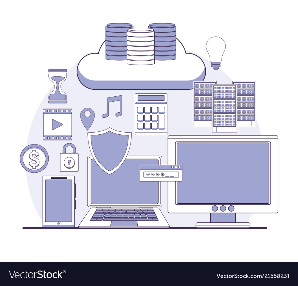 Data center technology Royalty Free Vector Image