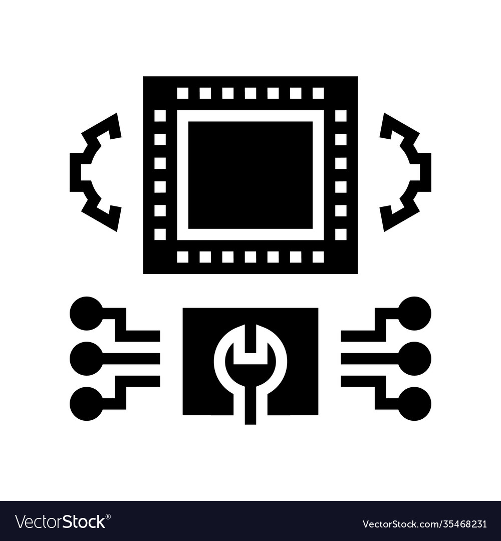 Engineering system glyph icon Royalty Free Vector Image
