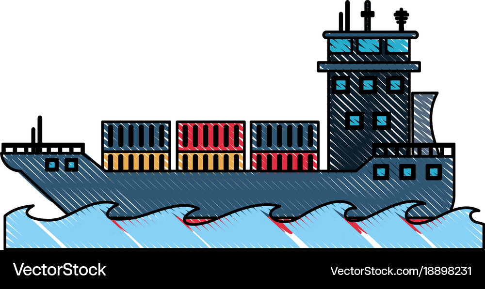 Freigther cargo ship Royalty Free Vector Image
