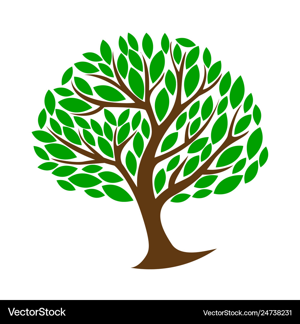 Green color tree template symbol growth Royalty Free Vector