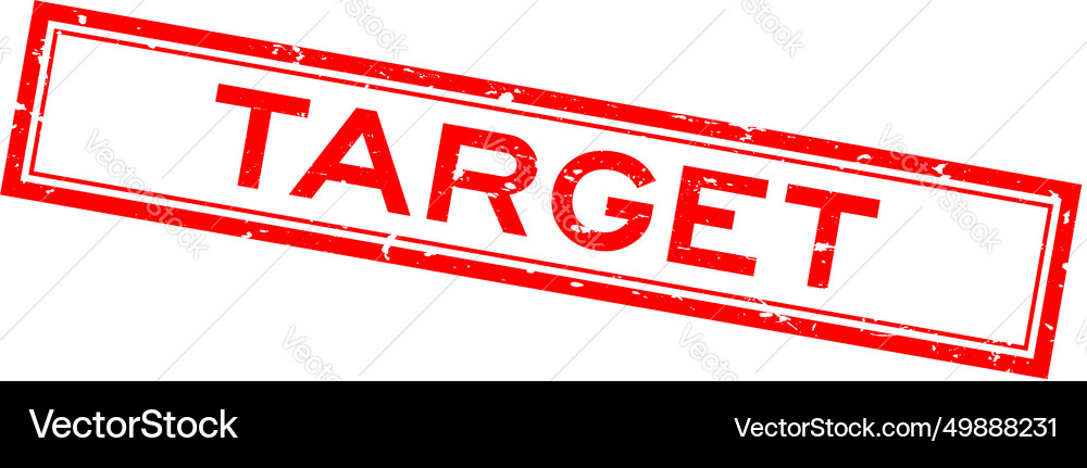 Grunge red target word square rubber seal stamp Vector Image