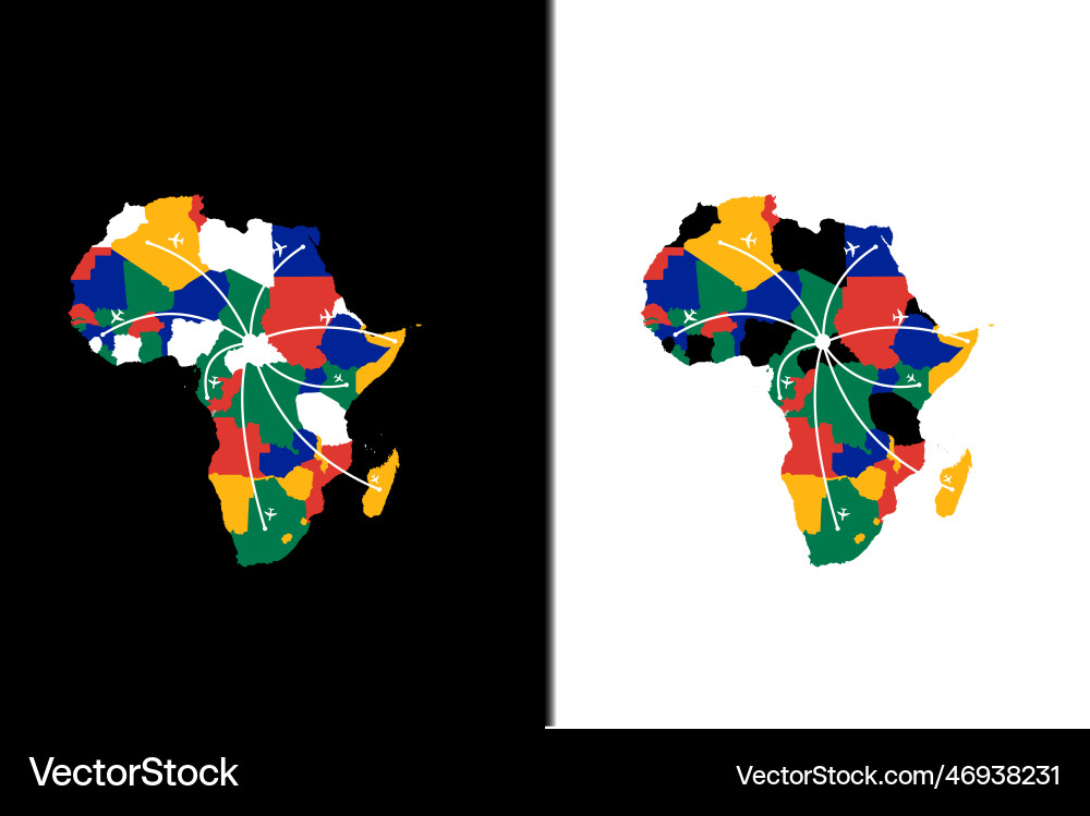 Map africa trip travel tour Royalty Free Vector Image
