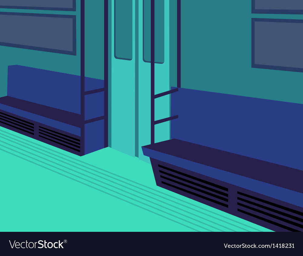 Metro train interior Royalty Free Vector Image