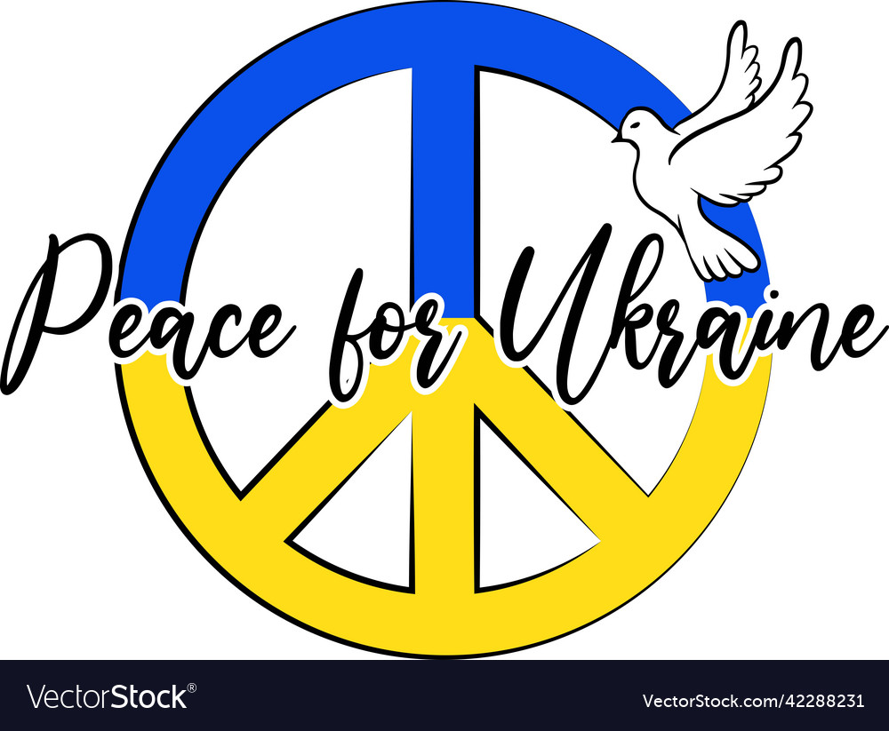 Peace for ukraine symbols stay with t Royalty Free Vector