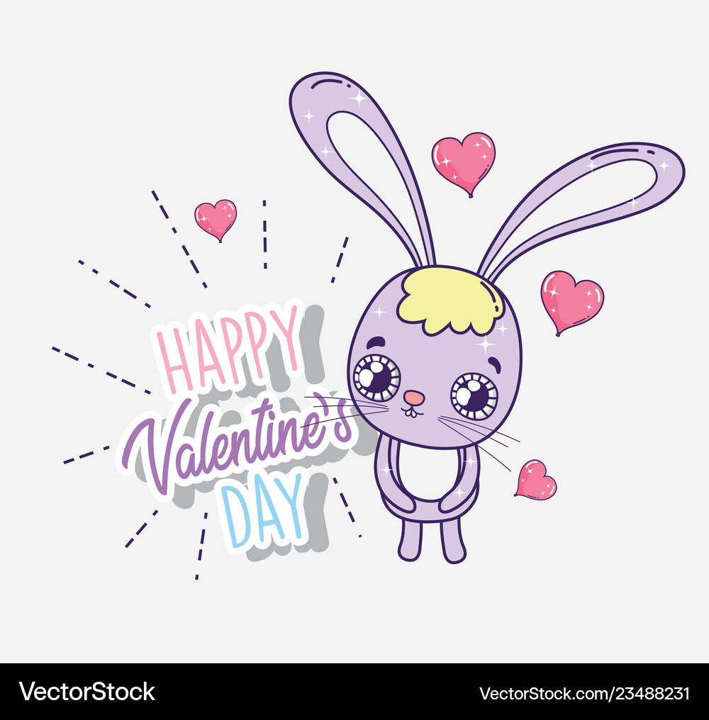Rabbit with hearts to valentine day event Vector Image