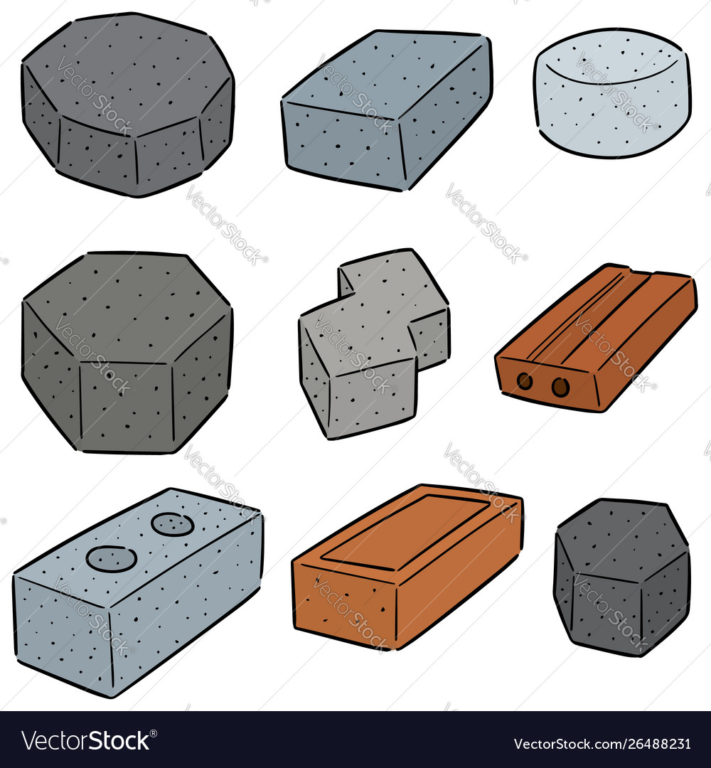 Set brick Royalty Free Vector Image - VectorStock