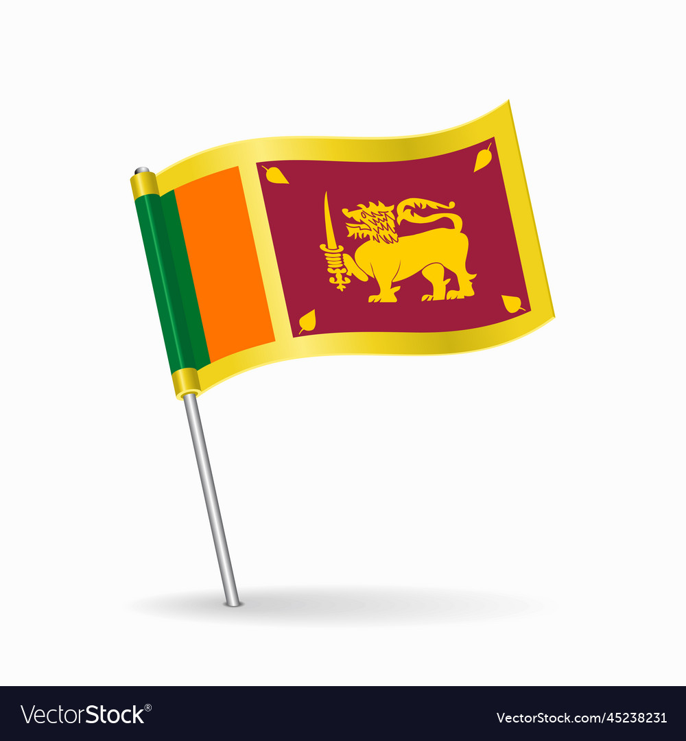 Sri lankan flag map pin pointer layout Royalty Free Vector Sri lankan flag map pin pointer layout Royalty Free Vector