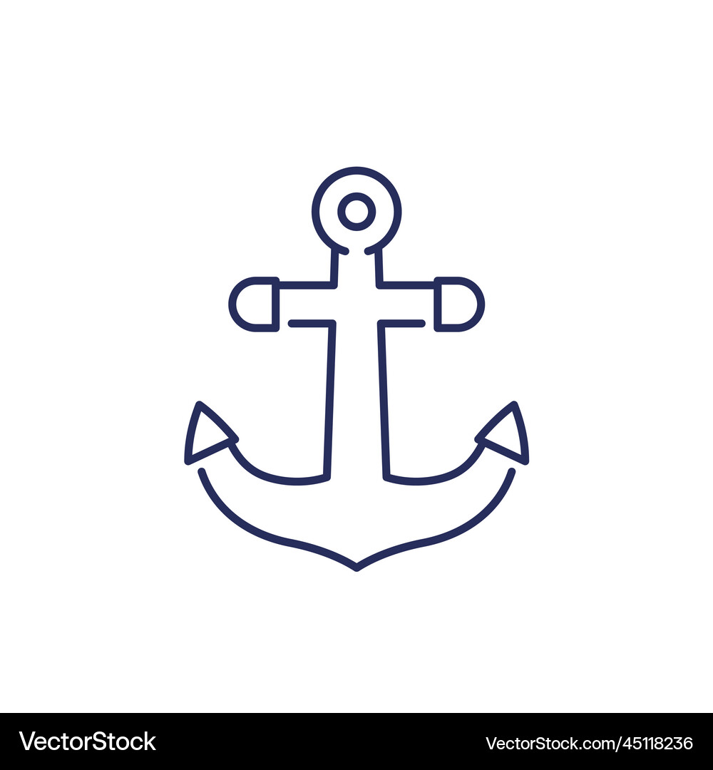 Anchor port line icon on white Royalty Free Vector Image