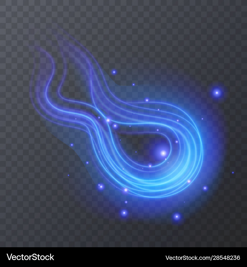 Blue glow on dark background glowing shiny spiral Vector Image