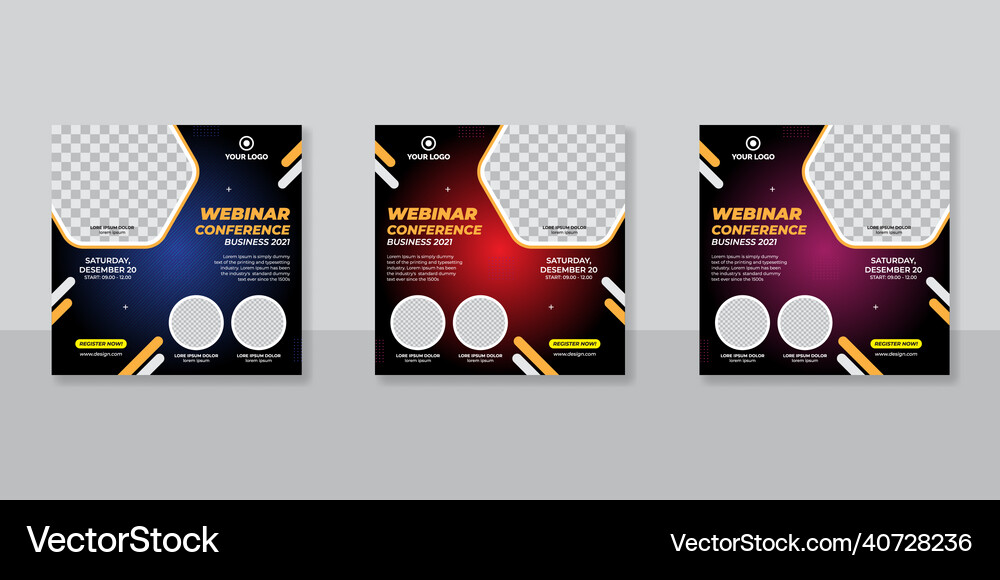 Business conference social media post template Vector Image