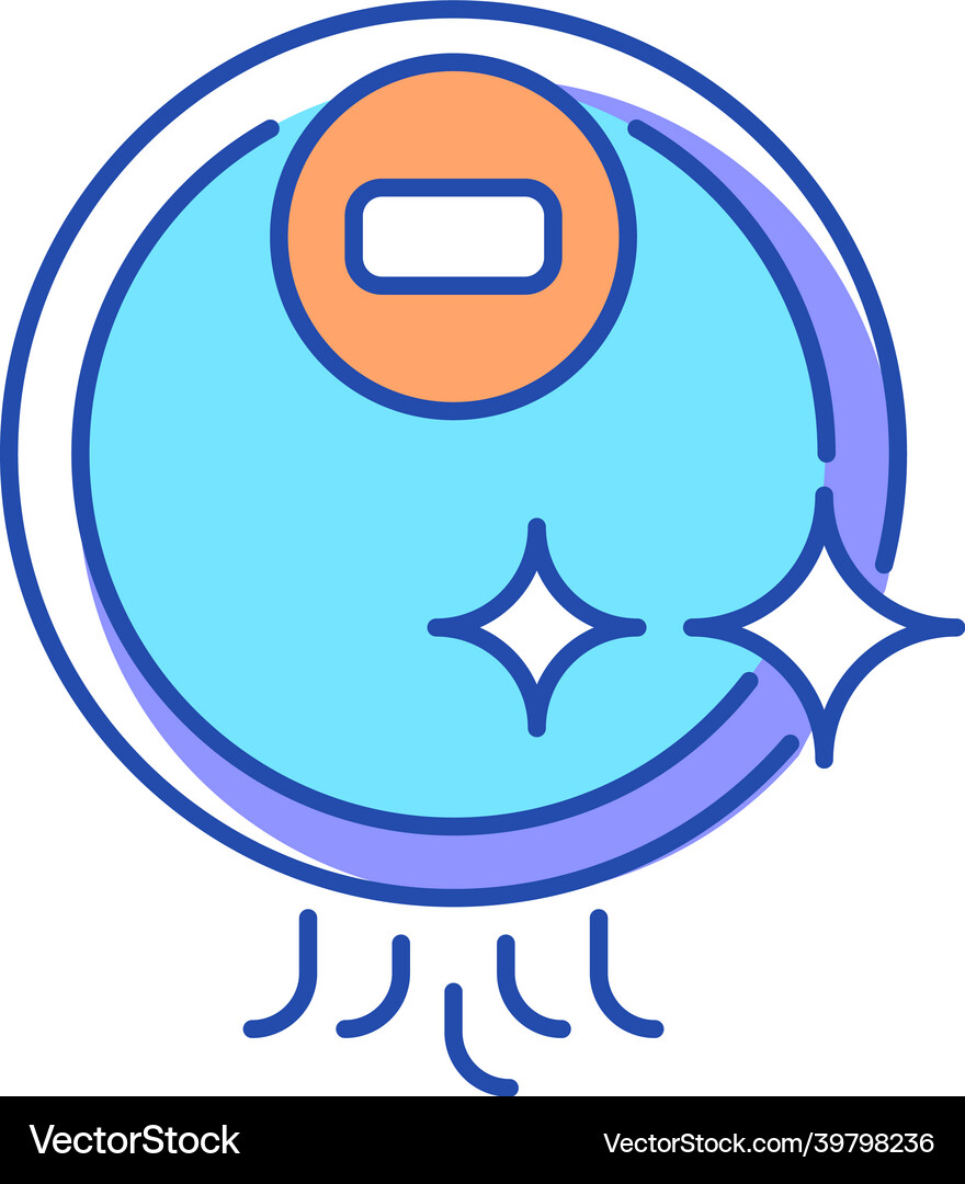 Cleaning robots rgb color icon Royalty Free Vector Image