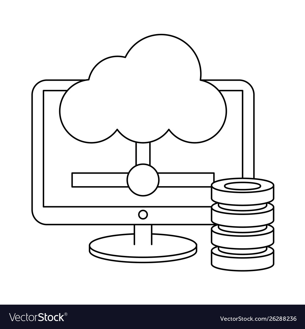 Computer screen technology hardware cartoon Vector Image