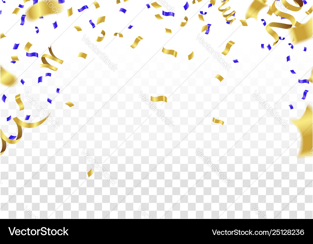 Confetti and red blue ribbons celebration Vector Image