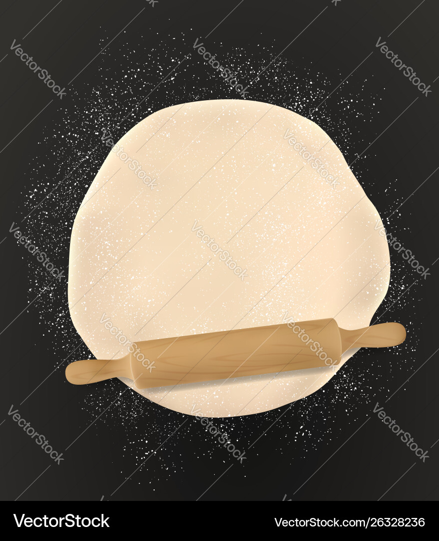 Domestic bread pastry cooking dough rolling pin Vector Image