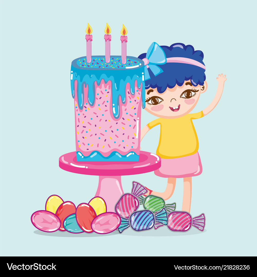 Girl and sweet Royalty Free Vector Image - VectorStock