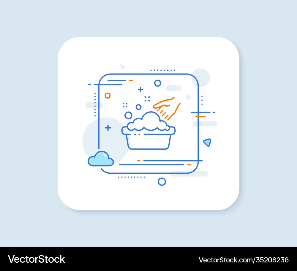 Hand washing line icon laundry service sign Vector Image