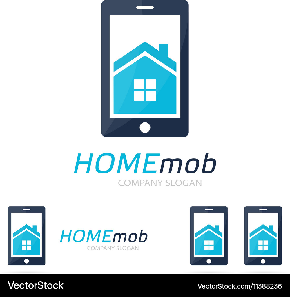 House and phone logo combination real Royalty Free Vector