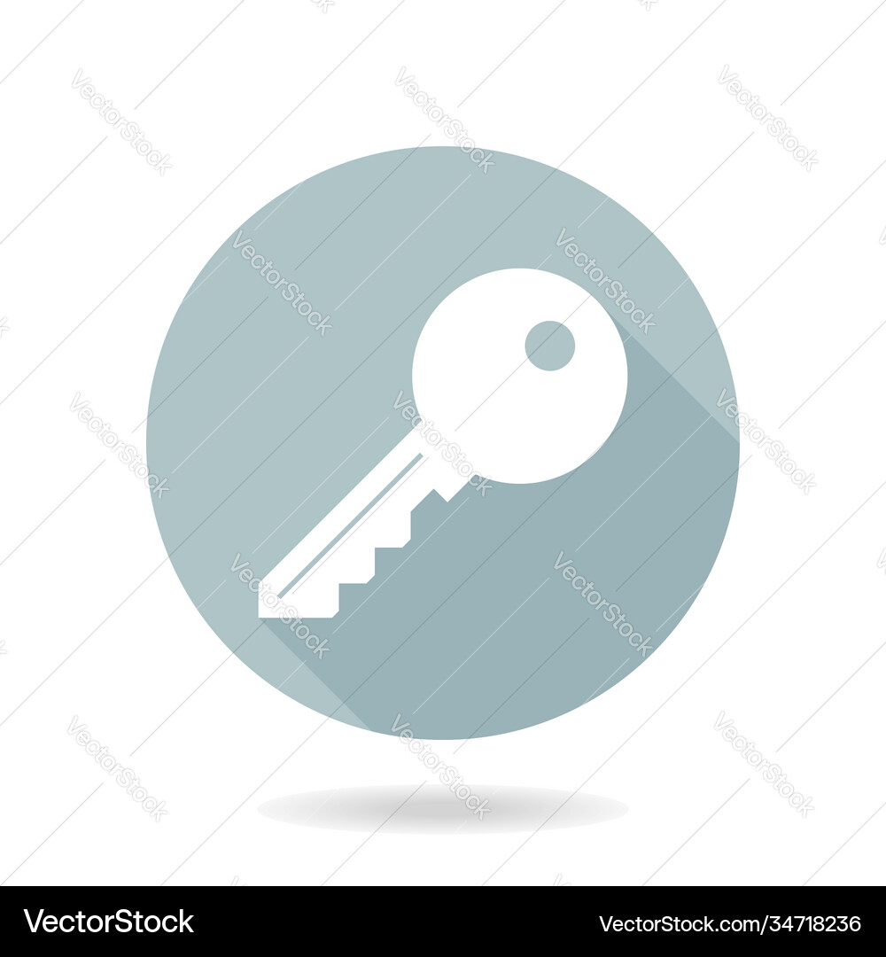 Key flat icon Royalty Free Vector Image - VectorStock