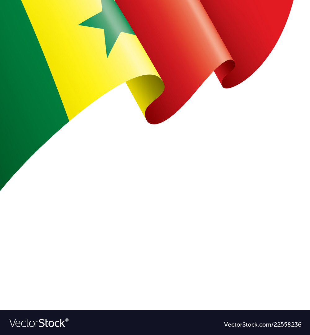 Senegal flag on a white Royalty Free Vector Image