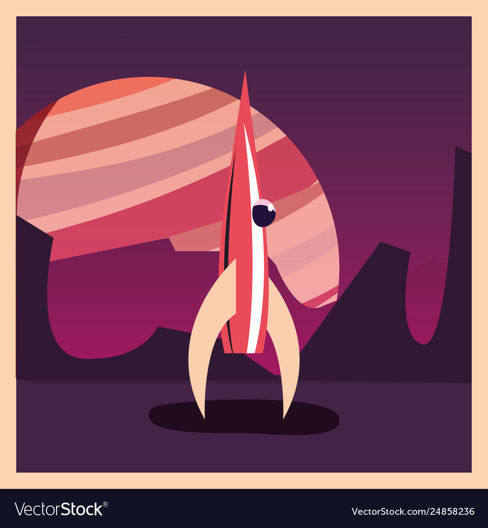 Space rocket flying Royalty Free Vector Image - VectorStock