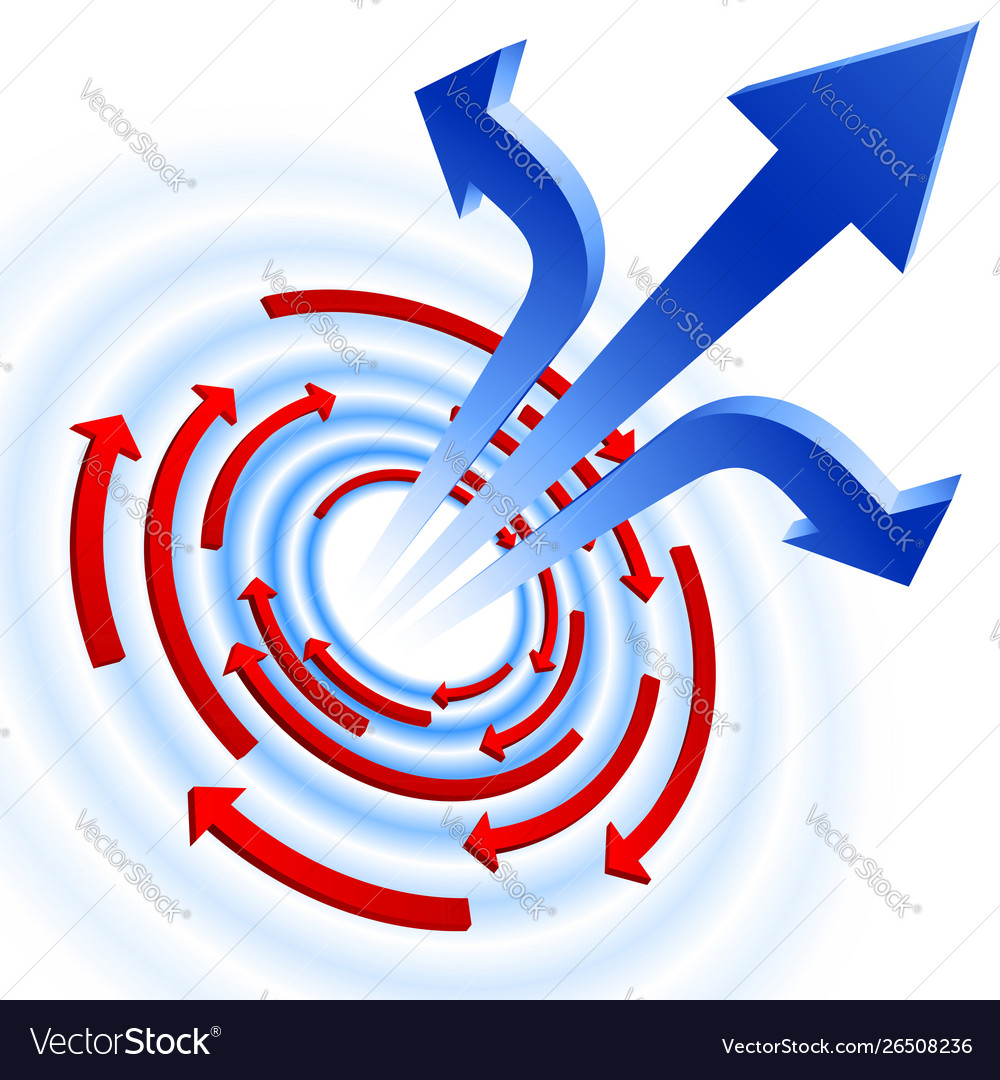 Twirled arrows Royalty Free Vector Image - VectorStock