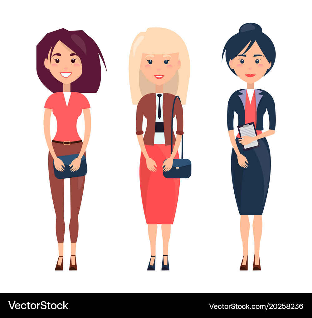 Women collection on poster Royalty Free Vector Image
