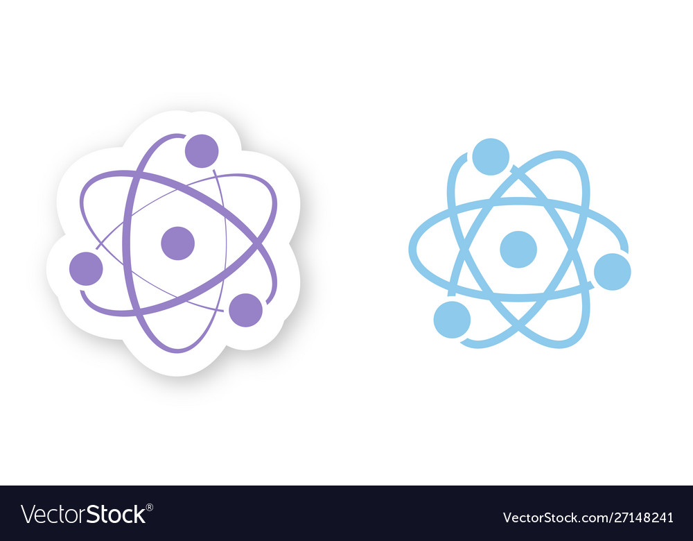 A set two kinds atom simplest elements Royalty Free Vector