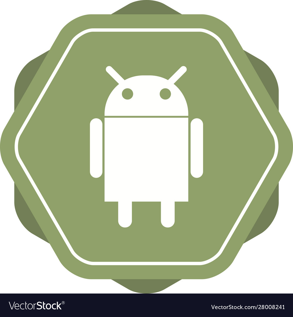 Beautiful android logo glyph icon Royalty Free Vector Image