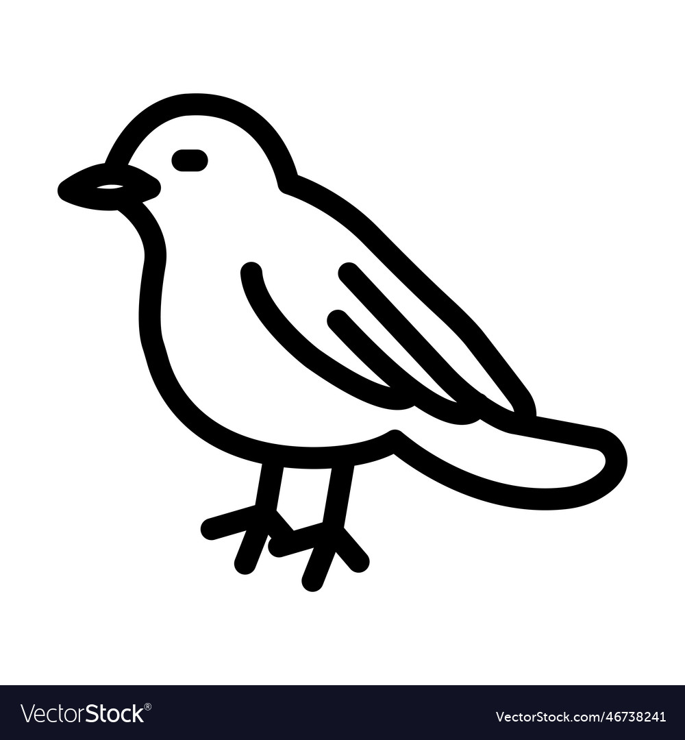 Bird thick line icon for personal and commercial Vector Image