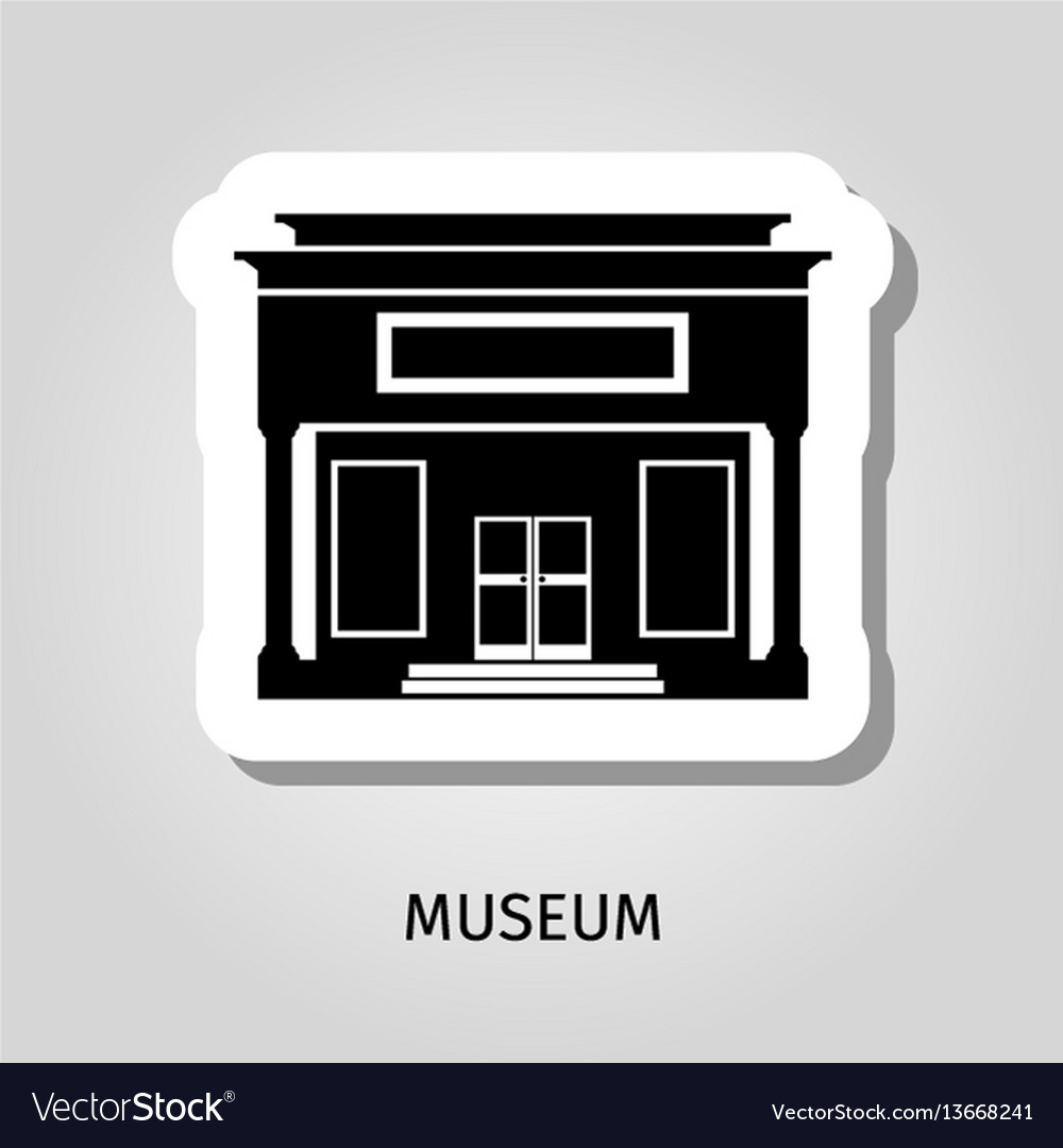 black-museum-building-web-sticker-royalty-free-vector-image