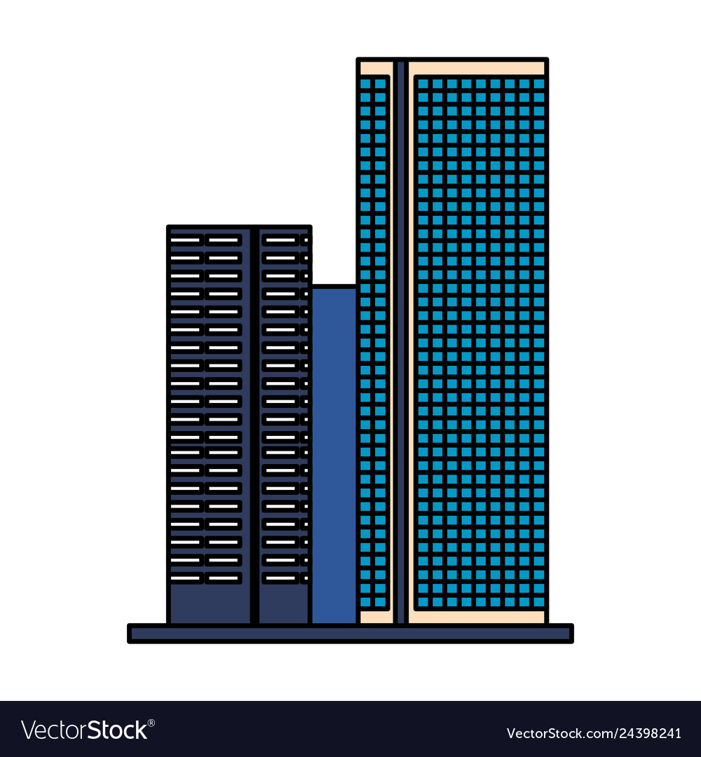 Buildings architecture on white background Vector Image