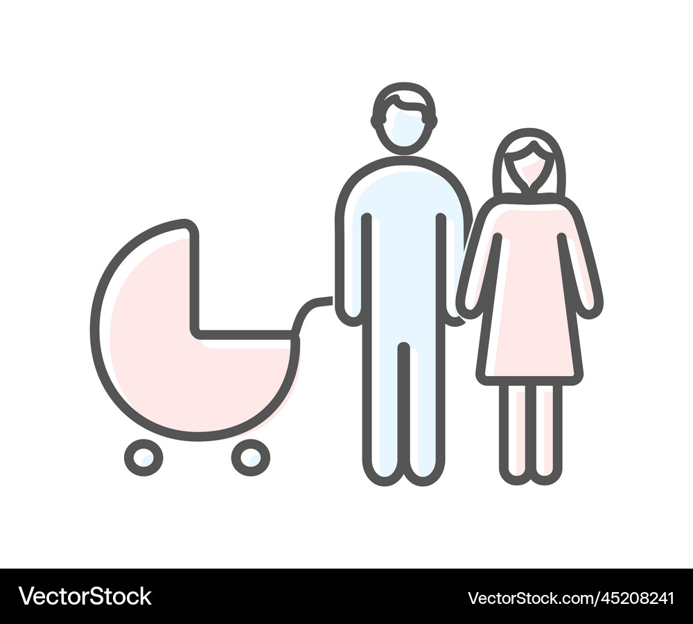 Color adoption family icon Royalty Free Vector Image