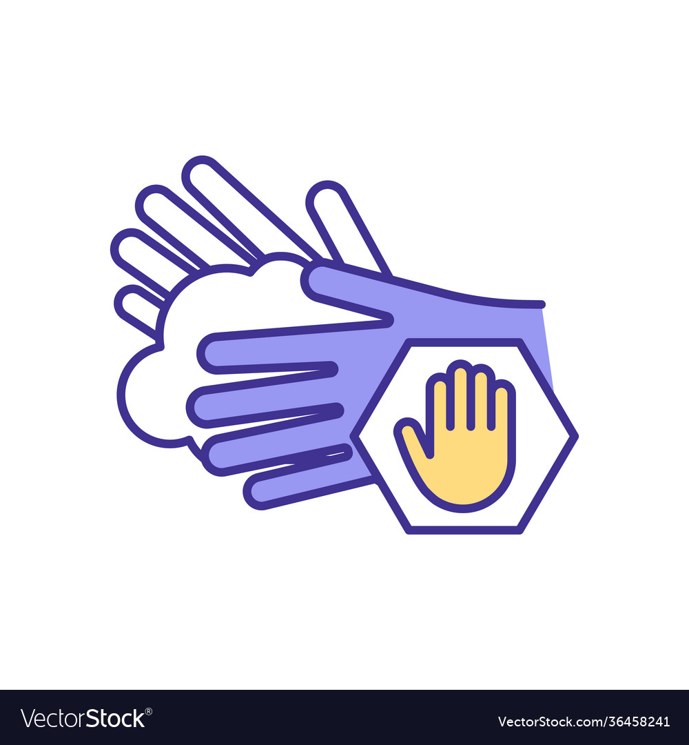 Hands protection rgb color icon Royalty Free Vector Image Hands protection rgb color icon Royalty Free Vector Image