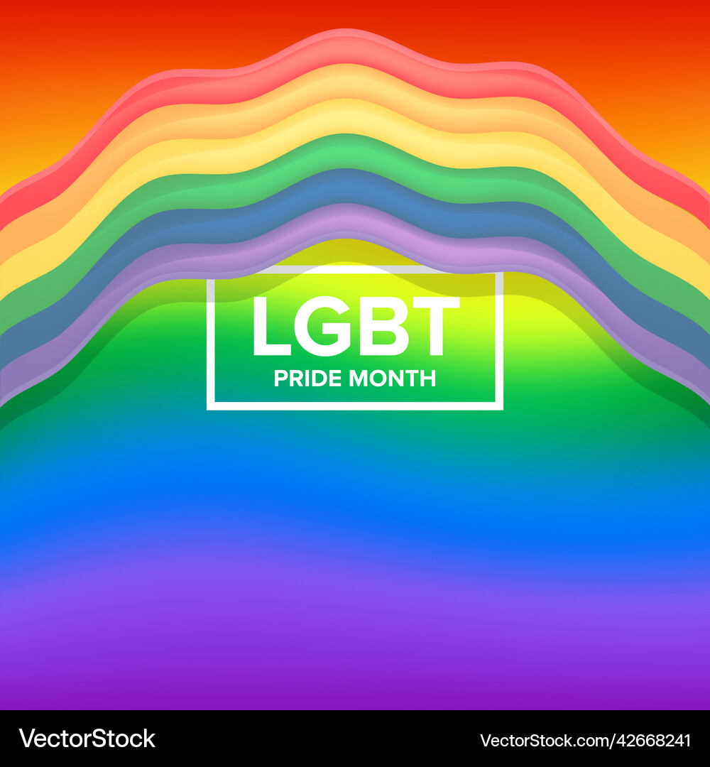 Happy pride month square banner with pride color Vector Image