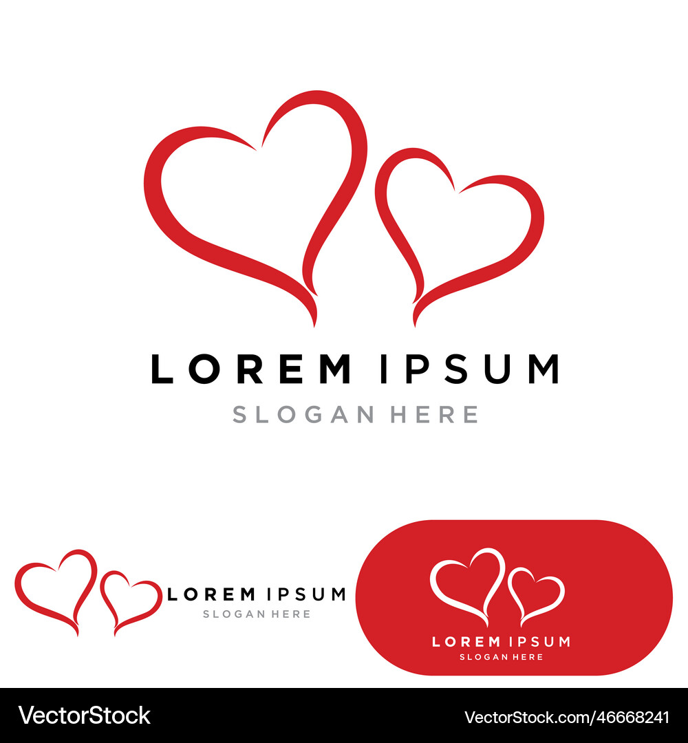 Love heart logo and symbol template Royalty Free Vector