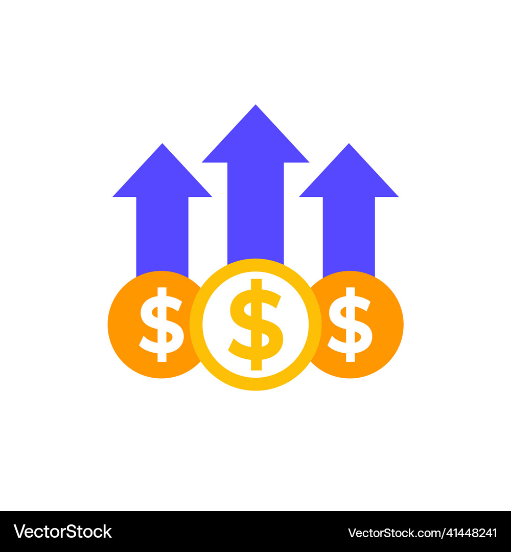 Profit income growth icon Royalty Free Vector Image