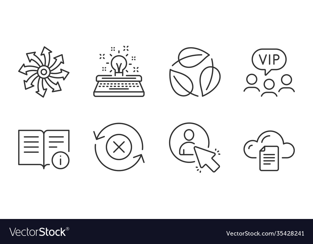Reject refresh technical info and user icons set Vector Image
