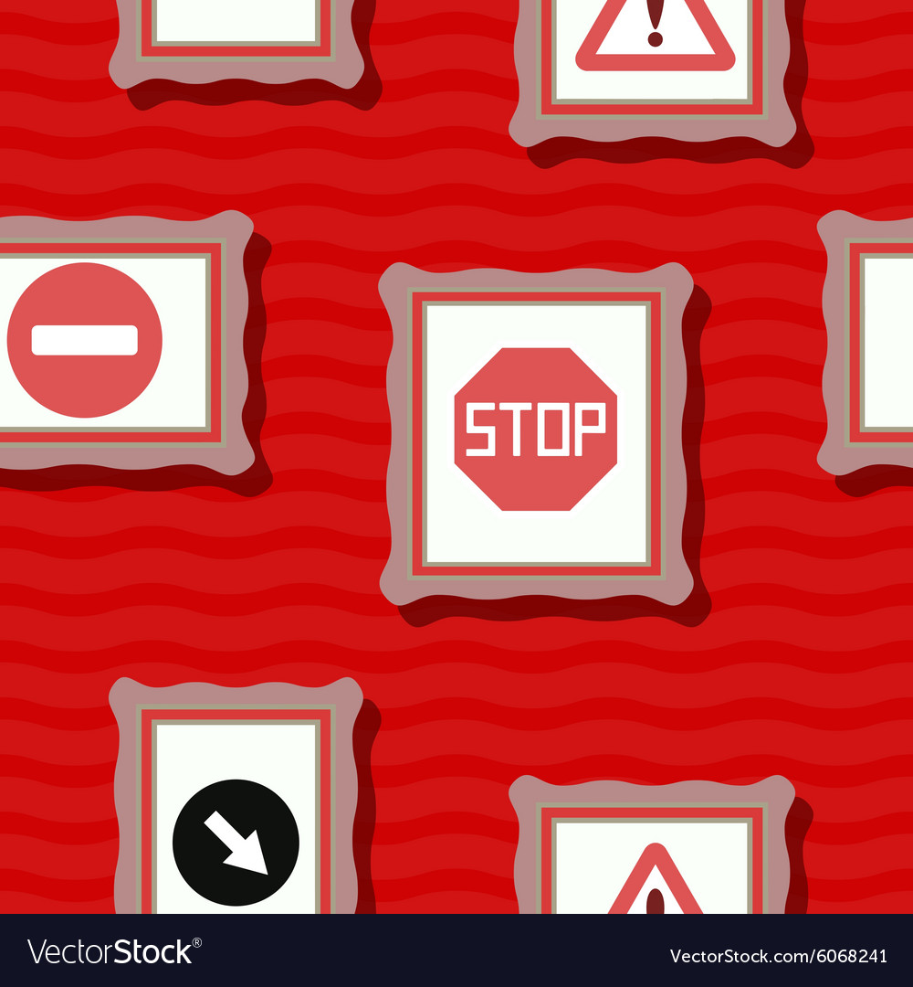 Seamless background with traffic signs Royalty Free Vector