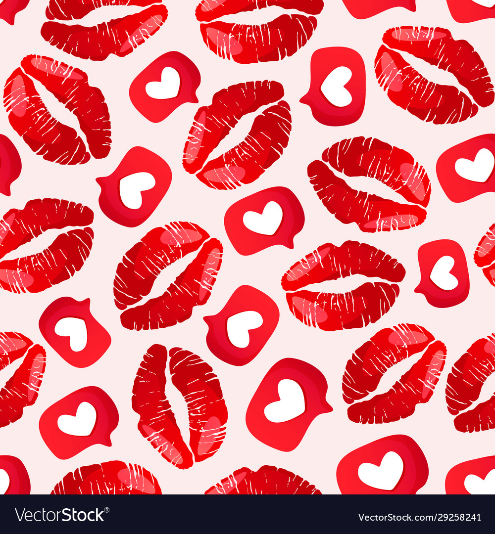 Seamless pattern with lips print Royalty Free Vector Image