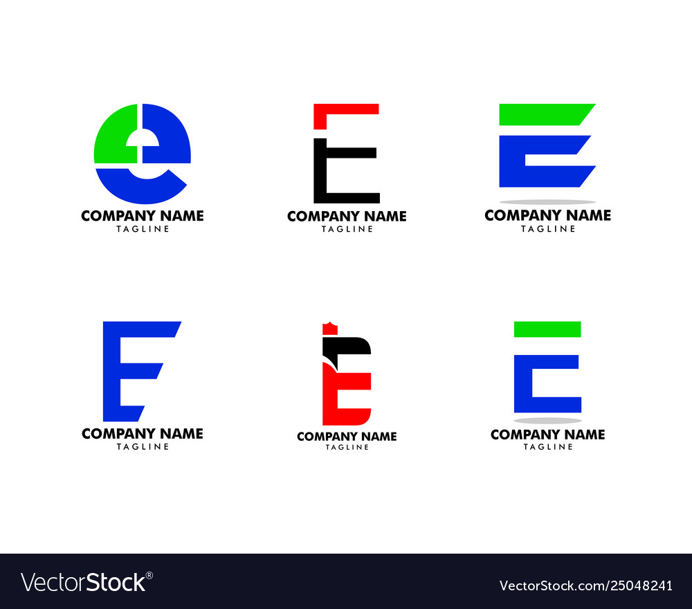 Set initial letter e logo template design Vector Image