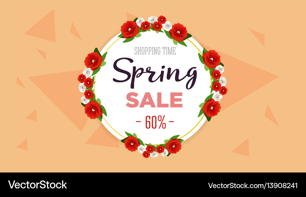 Spring sale background banner with colorful Vector Image