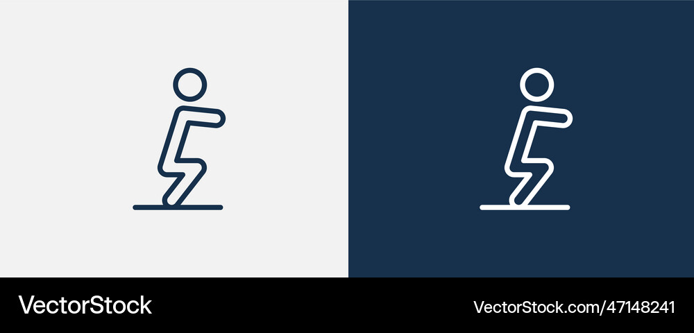 Squat icon outline icon from sport Royalty Free Vector Image