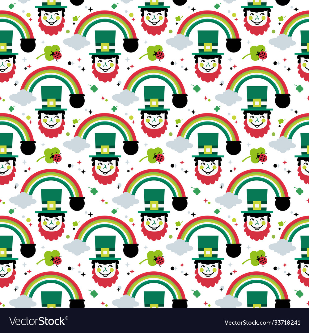 St patricks day seamless pattern Royalty Free Vector Image