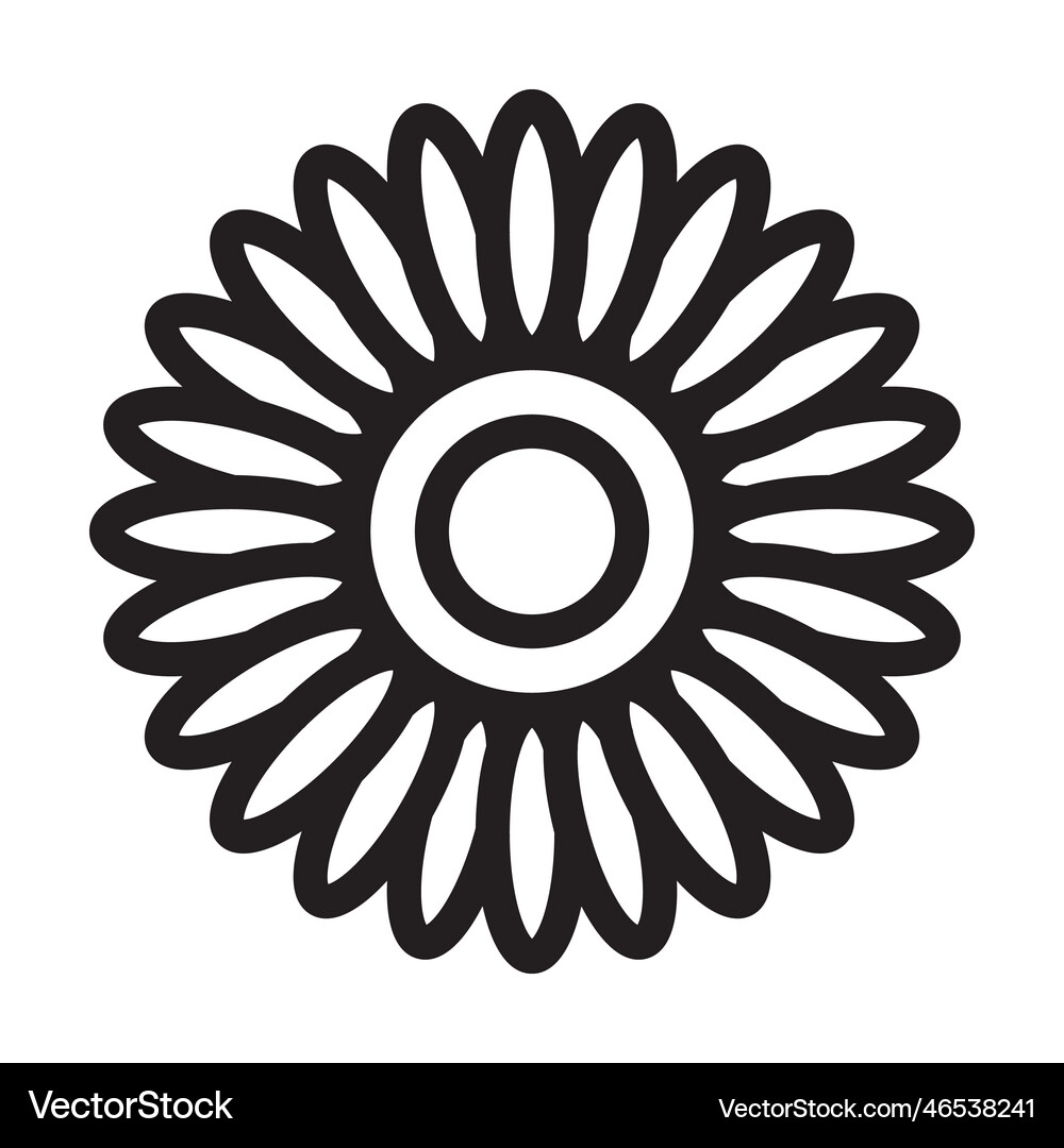 Sunflower thick line icon for personal and Vector Image