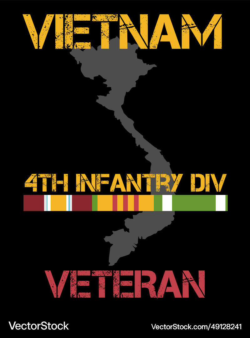Vietnam 4th infantry div veteran Royalty Free Vector Image