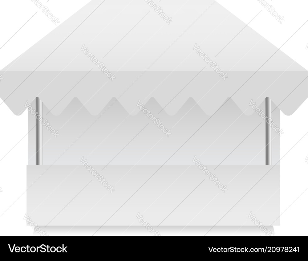 White shop tent mockup realistic style Royalty Free Vector