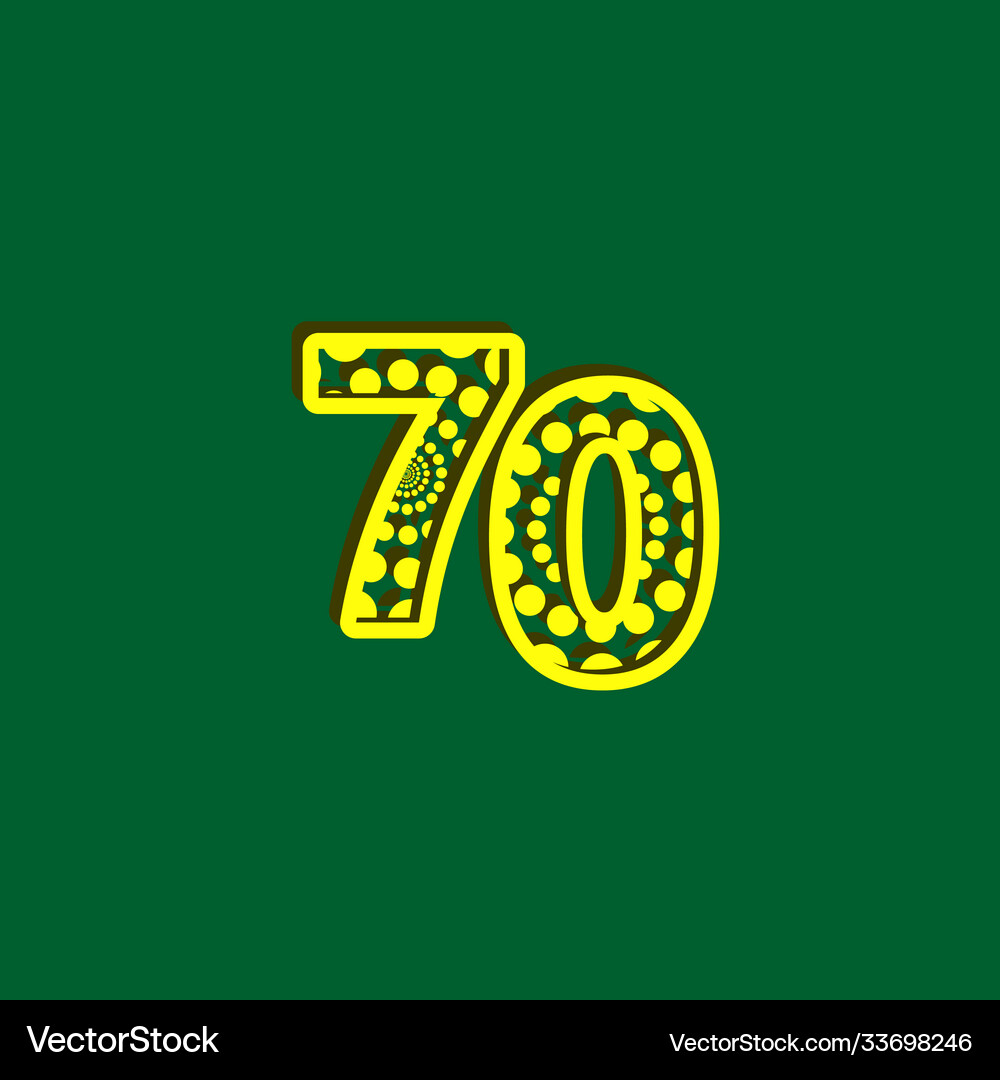 70 anniversary celebration bubble yellow number Vector Image